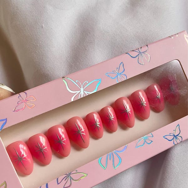 Custom 3D Breakfast Press on Nails, Summer Time Nails, Food Nails, 3D ...