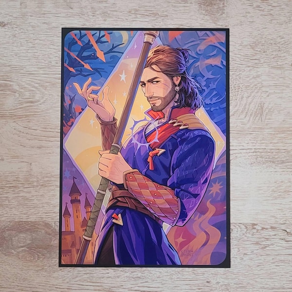 Wizard of Waterdeep (gale Dekarios) - Tarot Style Art Print - Baldur's ...