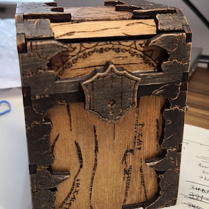 Handmade Wooden Twist Lock Storage Box Rustic Dice Box Small Trinket ...