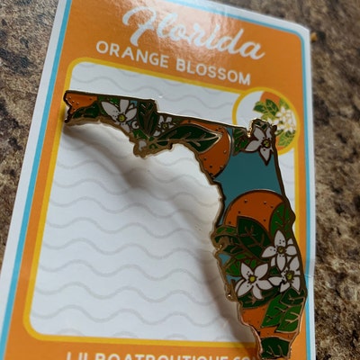 Florida Orange Blossom Hard Enamel Pin State Flower Series Flair Lapel ...