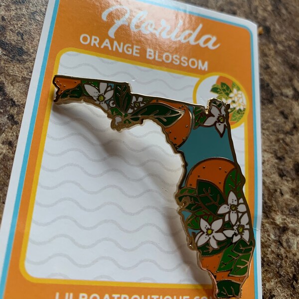 Florida Orange Blossom - Hard Enamel Pin - State Flower Series Flair ...