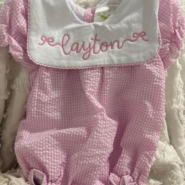 Baby Girl Monogrammed Bloomers/diaper Cover Gown and Burp Cloth Set ...
