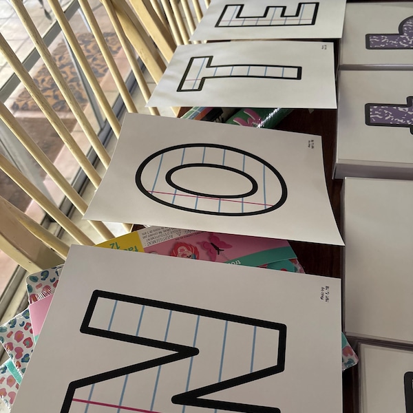 School Supply Bulletin Board Alphabet Letters Classroom Decor Teacher ...
