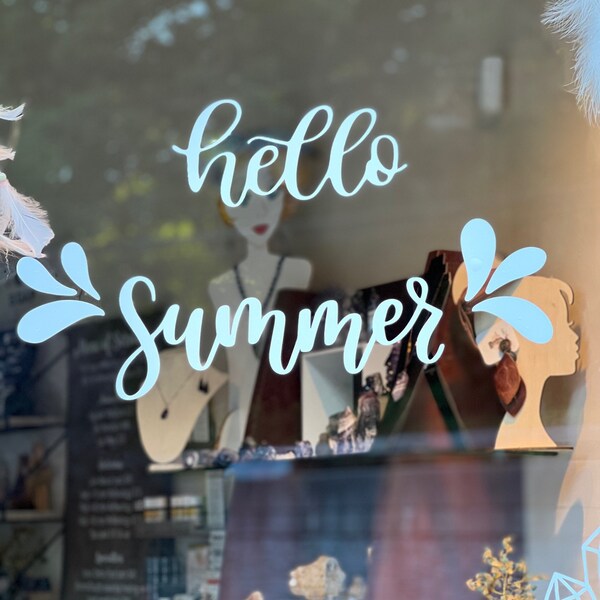 Hello Summer Shop Window Sticker Vinyl Decal Retail Display - Etsy