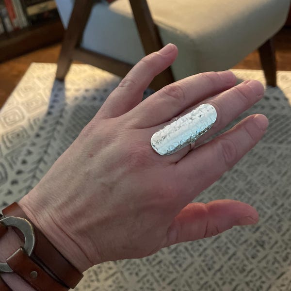 Silver Square Band Ring Geometric Cube Ring 925 Sterling Silver Square Band Ring Industrial Nut ...