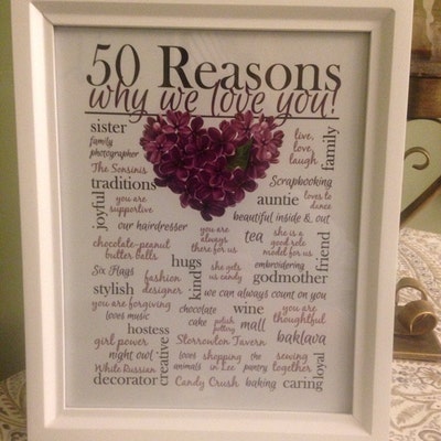 50 Reasons We Love You Poster - Etsy