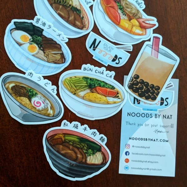 Bun Bo Hue Vietnamese Noodle Sticker | Asian Noodles Die Cut Premium ...