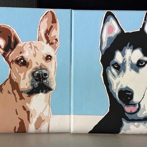 Custom DIY Paint Kit Featuring Your Pet, Personalized Paint by Numbers ...