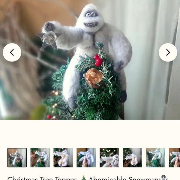Christmas Tree Topper Abominable Snowman Vintage Christmas Ornament ...