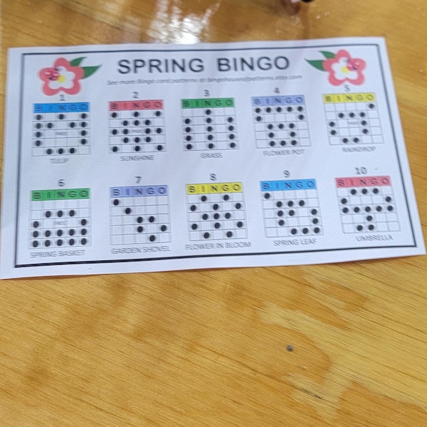 Spring BINGO Card Patterns for Really Fun BINGO Games - Bingo Cards - Etsy