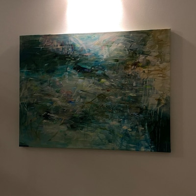 Bright and Colorful Abstract Painting Print, Abstract Shapes ...