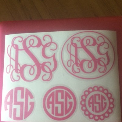 Vinyl Monograms Vinyl Monogram Decal Monogram Decal Set Vinyl Sampler ...