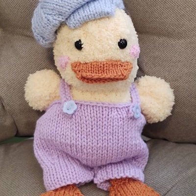 Darwin Duck Wearing Dungarees and a Flatcap Knitting Pattern ...