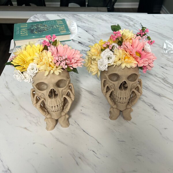 Happy Skull Horror Planter Unique Plant Pot, Witchy/goth Decor Bedroom ...