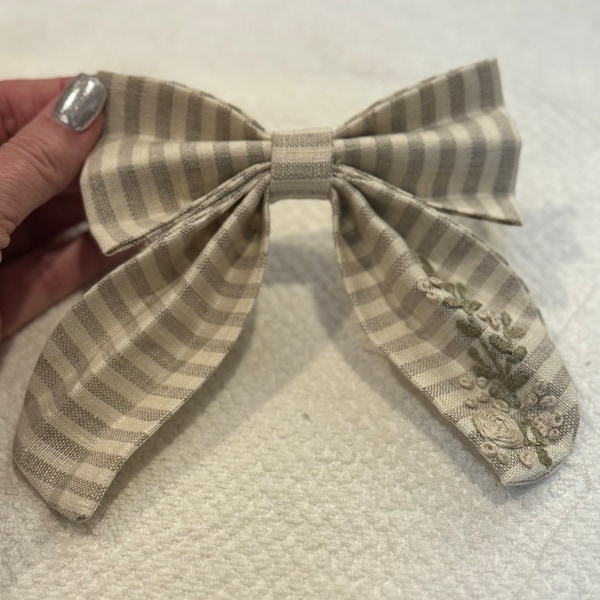 ROSE Bow Sewing Pattern With Embroidery, Video Tutorial, Doll Size Bow Included - Etsy