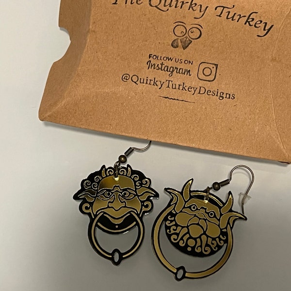 Labyrinth Door Knocker Earrings - Etsy