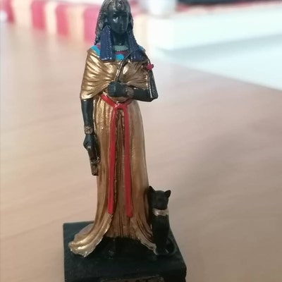 Vintage Ma'at Mini Statue Small Hand-painted Ancient Egyptian Goddess ...