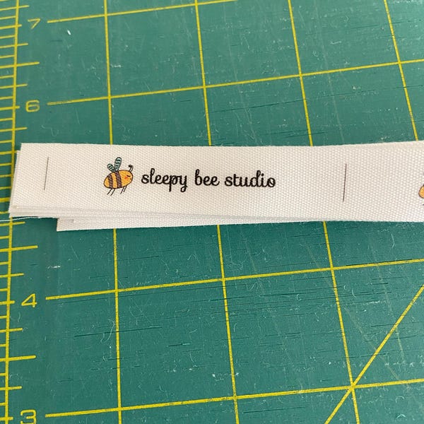 25*50mm Custom Sewing Label, Logo or Text - Fold Tags, Personalized ...