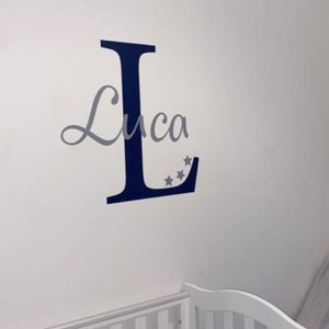 Personalised Name Wall Sticker Personalized Custom Initial Nursery ...