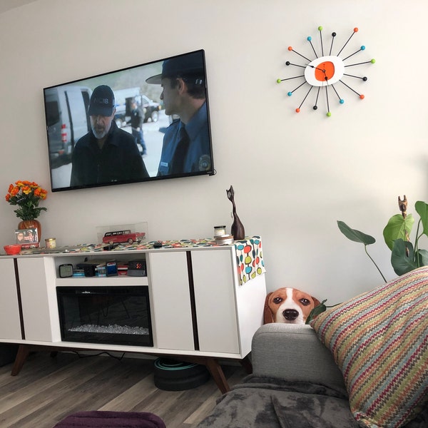 Mid Century Modern Table Runner - Baubles in Coral by Studiofibonacci ...