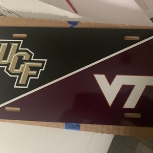 Customized House Divided License Plate Frame, Hockey Team Car License ...