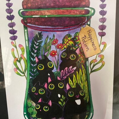 Happiness Potion Art Print - Etsy