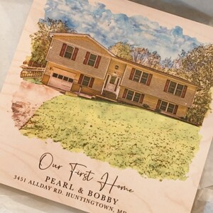 Custom Home Portrait Housewarming Gift First Home Gift Drawing From ...