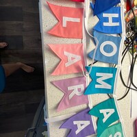 Pink and Purple Custom Name Bunting Personalised Nursery Banner ...