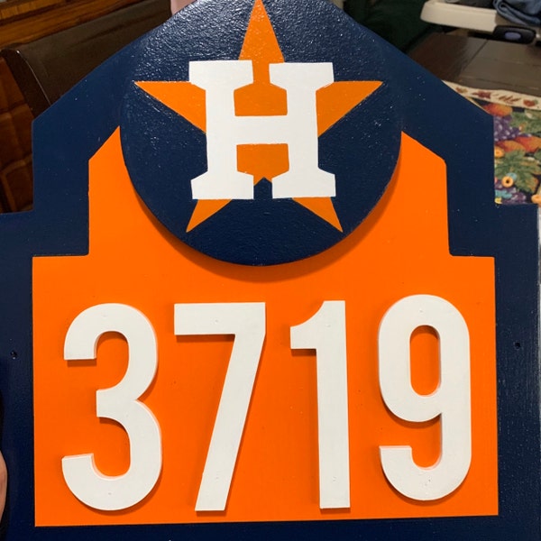 Houston Astros Address Sign Custom Made for Home, Apartment, Office ...