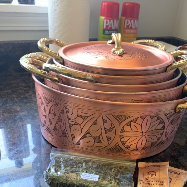 Handmade Carved Engraved Copper Pots, - Etsy