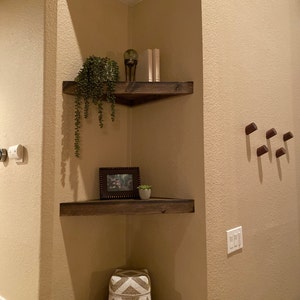 Reclaimed / New Country Rustic Floating Corner Shelf / Varitions ...