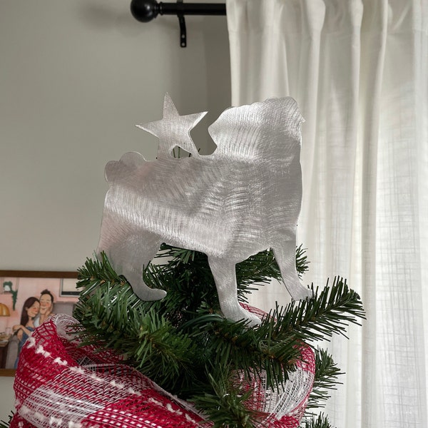 Pug, Dog, Tree Topper, Holiday Decoration, Wreath Decoration, Christmas ...