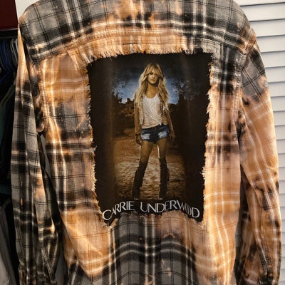 Garth Brooks Distressed Bleached Plaid Flannel Shirt Size Medium - Etsy