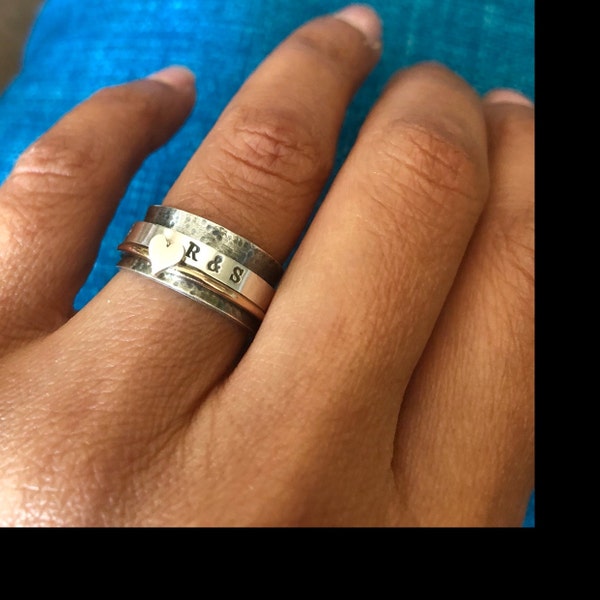 Personalized Spinner Ring, Personalized Ring, Spinner Ring for Women ...
