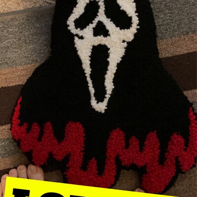 Hand-tufted Ghost Face Rug - Etsy