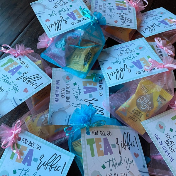 Tea Gift Tags, You're Tea-riffic! Appreciation Tag, Classroom School ...