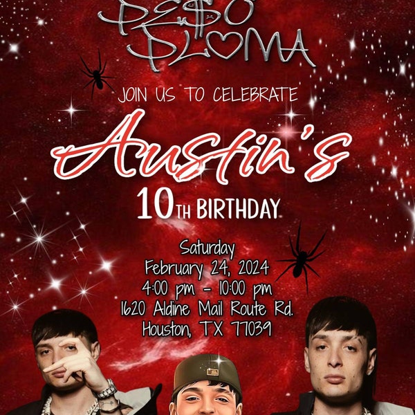 Doble P Peso Pluma Birthday Invitation - Etsy