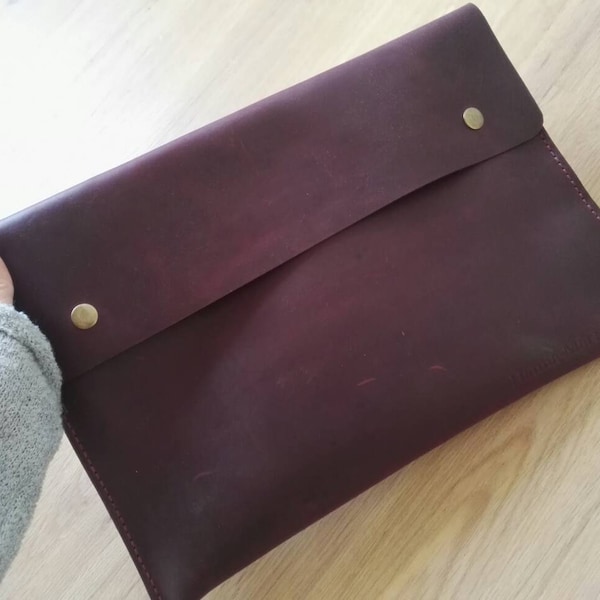 Handmade Leather Folder, Leather Document Holder, Folder Case, Office ...