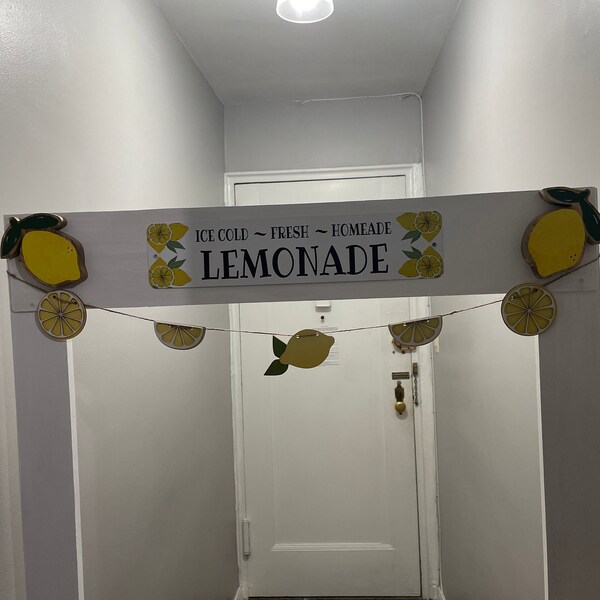 Lemon Banner Wooden Lemon Decor Summer Home Decor Lemonade Stand ...