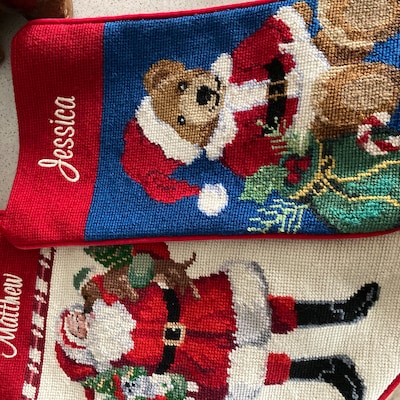 Personalized Needlepoint Christmas Stockings, Monogrammed Family ...