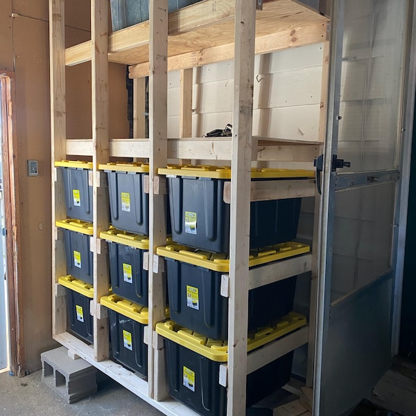 HDX 27 Gallon Tote Rack Plans, Tote Garage Storage Shelves ...