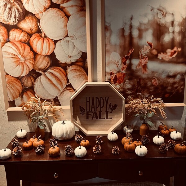 Fall Print Set of 6, Autumn Nature Printable Art, Pumpkins, Acorn ...