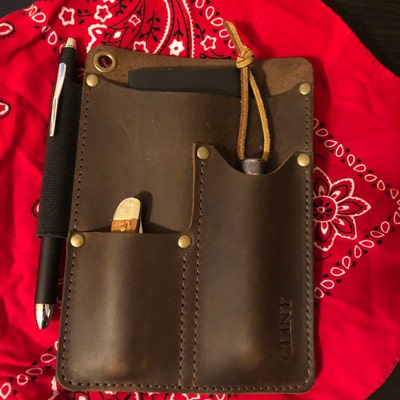 Leather Field Notes Cover With Pen Holder, FREE Personalization - Etsy