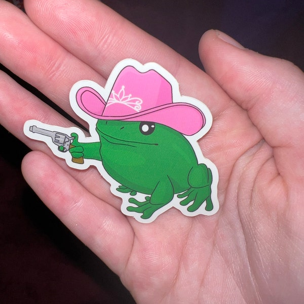 Cowboy Frog Sticker | Vinyl Sticker | Weatherproof and Scratch ...