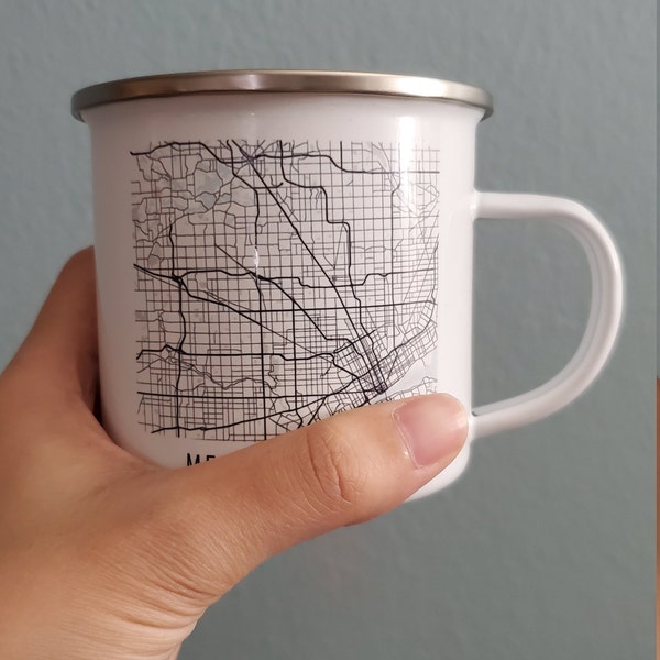 City Map Camp Mug, Street Map Print, Black and White Map, Campfire Mug ...