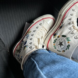 Pet Embroidered Converse, Cat Embroidered Converse, Flower Shoes Custom ...
