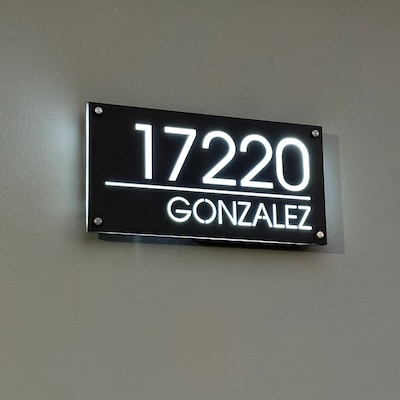 Custom Illuminated LED House Sign Modern LED House Number - Etsy