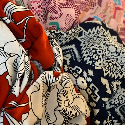 Blue Moroccan Viscose Rustic Boho Fabric Moroccan Print Fabric Moroccan ...