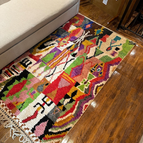 Colorful Moroccan Rug, Custom Fabulous Boujad Rug, Abstract ...