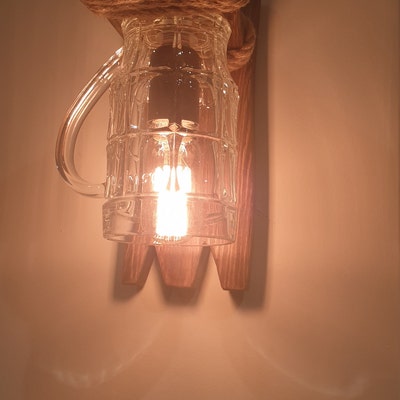 Wooden Sconce, Wall Light From Natural Log, Wall Fixtures, Driftwood ...